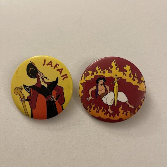 Other | Lot Of Retro Lot Of 2 Disney Aladdin Jafar Pin Button Pb28e ...